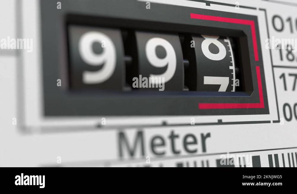 Analog counter displays OIL text, conceptual 3D animation Stock Video ...