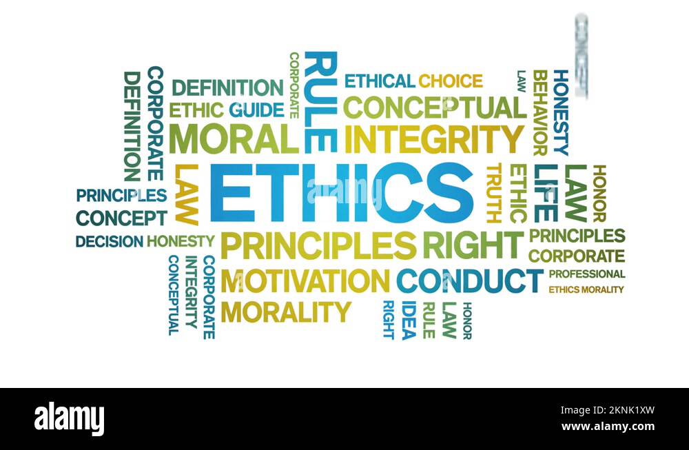Ethics animated word cloud,text animation kinetic typography seamless ...