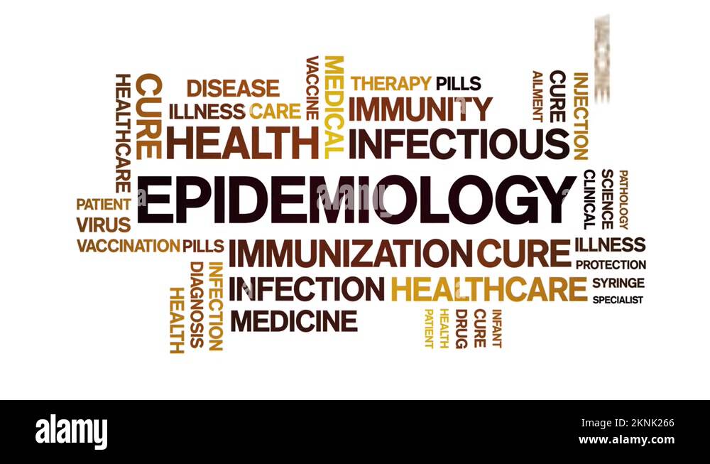Epidemiology animated word cloud,animation kinetic typography seamless ...