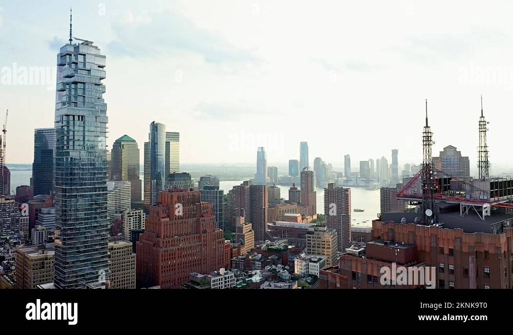 Tall High Rise Buildings In New York Cut Through Sky. Famous ...