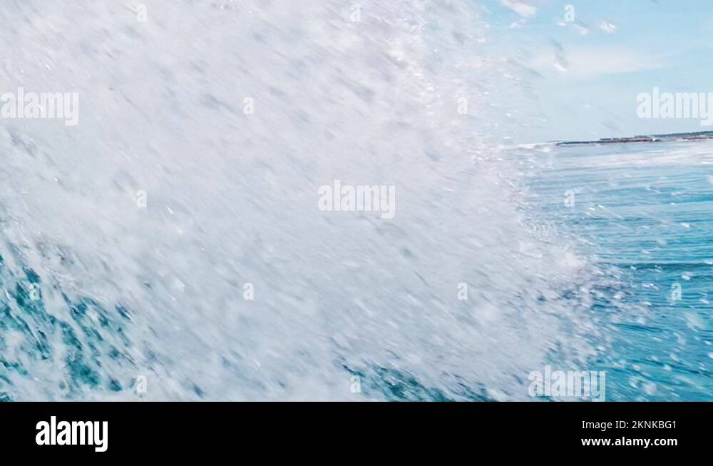 Ocean wave. Powerful clear ocean wave rolls and breaks on the surf spot ...