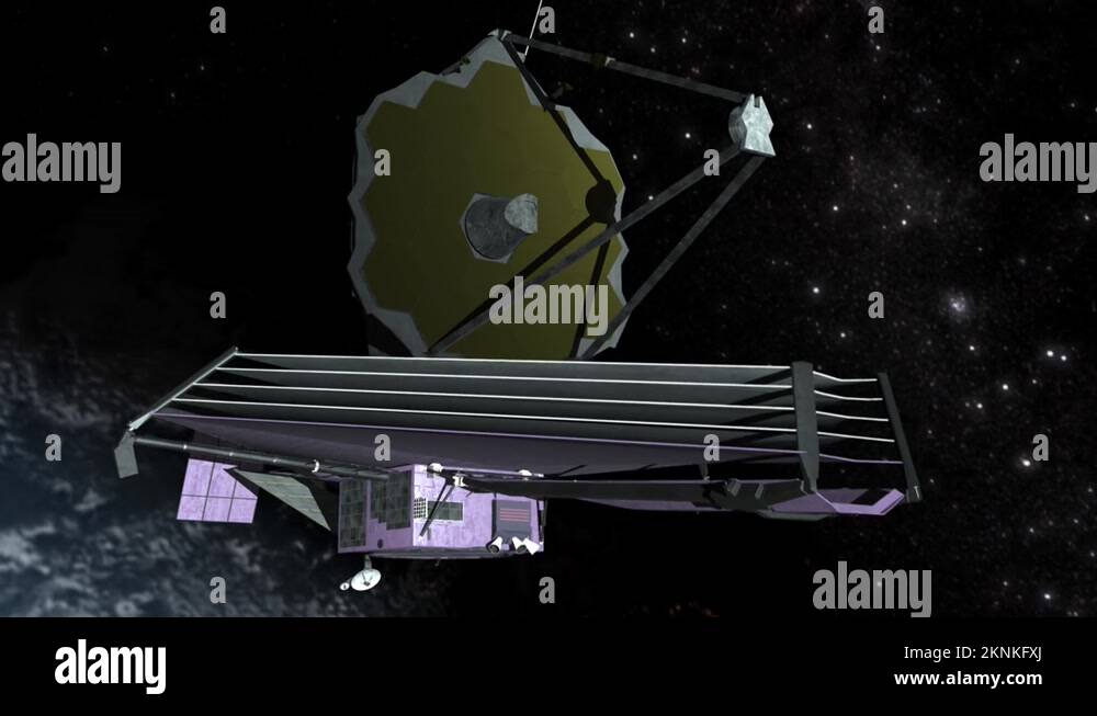 High quality 3D CGI animated render of NASA's newly launched James Webb ...