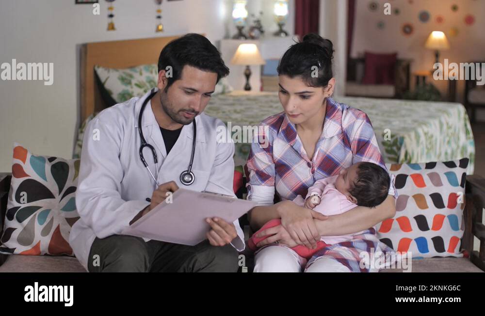 Young baby medical consultation at home - Doctor home visit, doctor ...