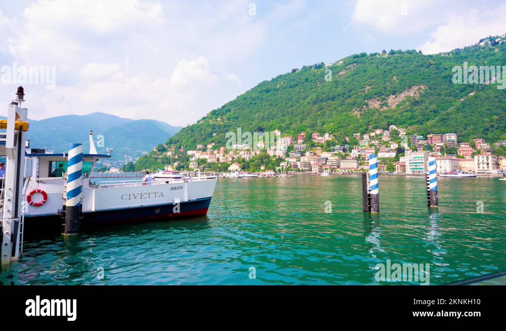 Port of Como, harbour and lakefront, a tourist destination on Lake Como ...