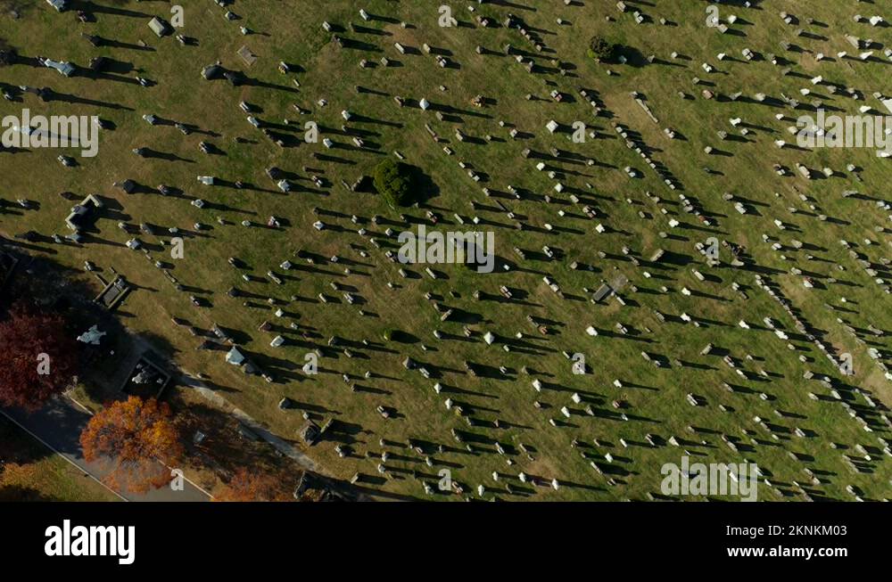 Aerial birds eye overhead top down view of large historic Calvary ...