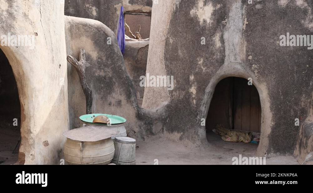 Tongo Hills Tengzug Shrines round rock and mud homes Ghana 4K Stock ...
