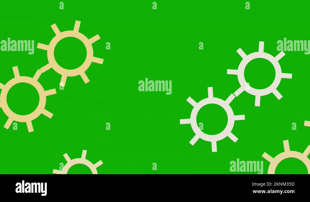 Spinning gears motion graphics with green screen background Stock Video ...