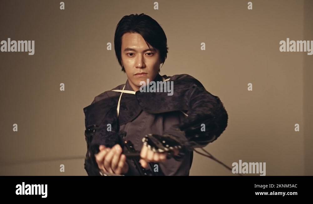 Samurai wielding a sword. Japanese traditional warrior Stock Video ...
