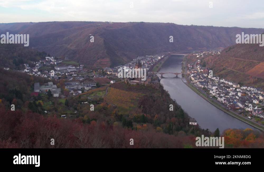 Cochem on the river moselle with imperial castle Stock Videos & Footage ...