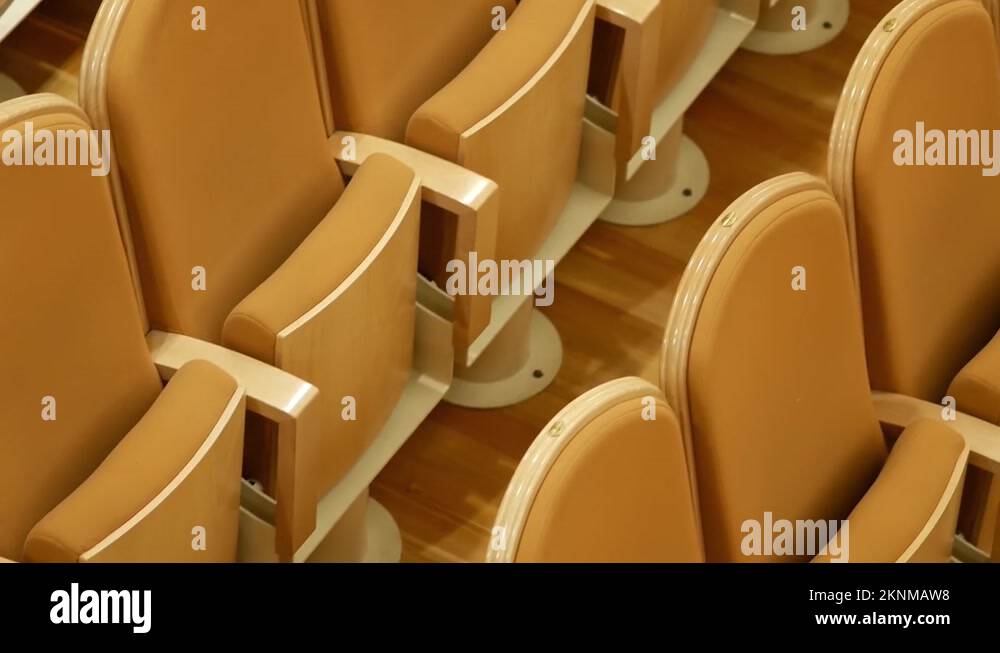 Empty vip seats in concert hall, conservatory, theater. Nobody. Velvet ...