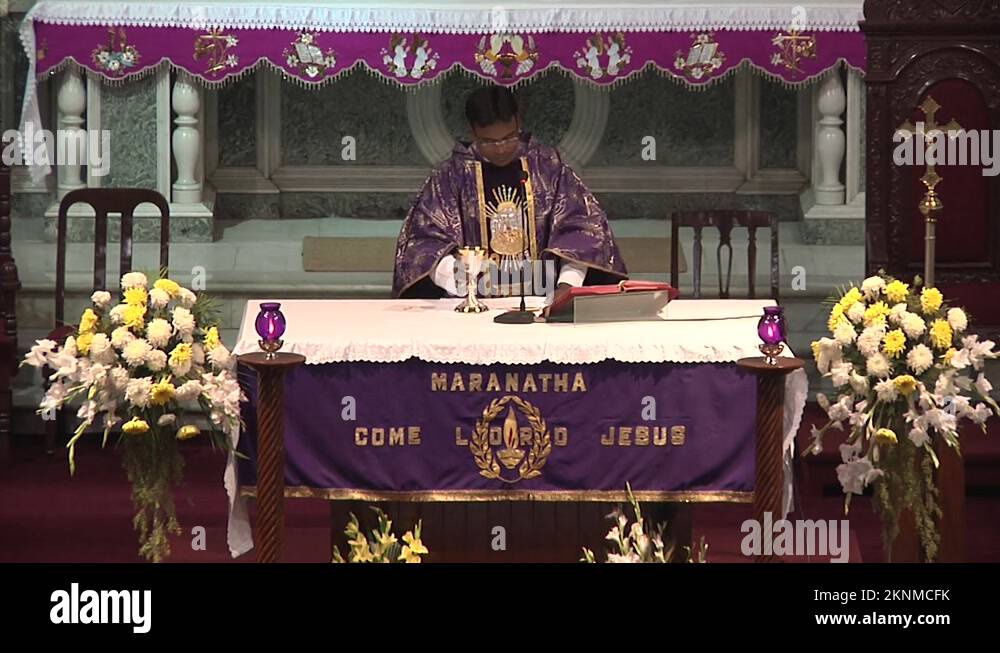 Indian Christian crowded church mass in Sacred Heart Cathedral, New ...