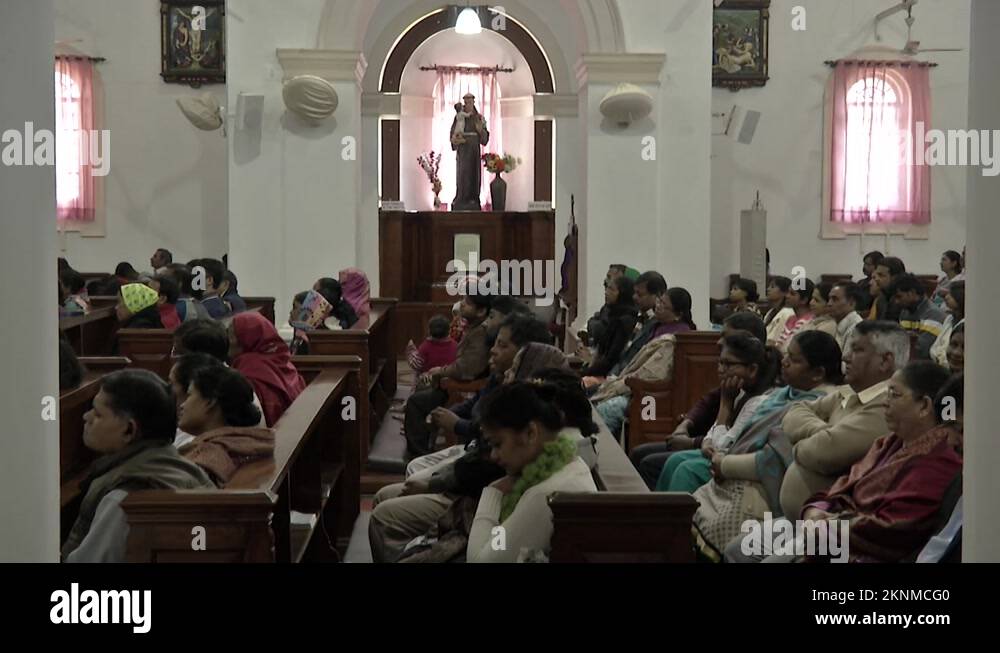 Indian Christian crowded church, mass in Sacred Heart Cathedral, New ...