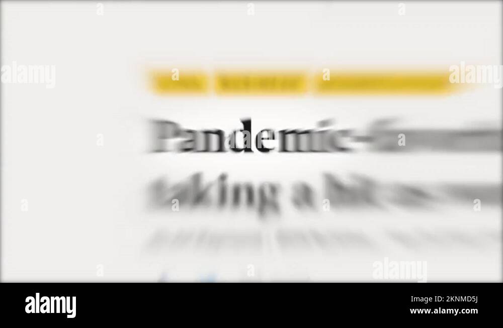 Pandemic animated headline of news outlets around world, coronavirus ...