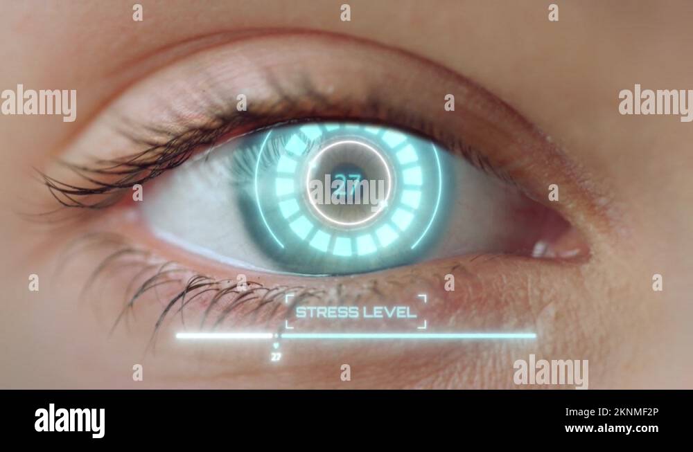 Retina digital medical scanning calculating stress level by modern ...