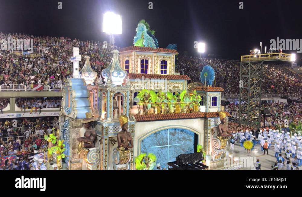 A colorful view of Sambodromo Sambadrome Marquês de Sapucaí on the ...