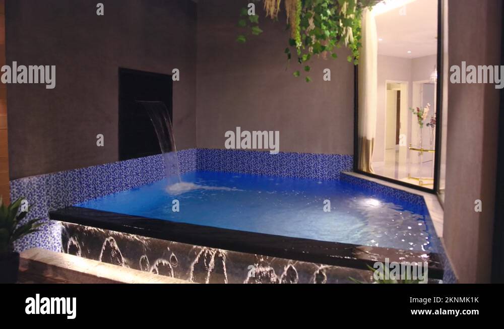 Relaxing Jacuzzi With Waterfall, Jeddah, Saudi Arabia , Zoom Out Shot ...
