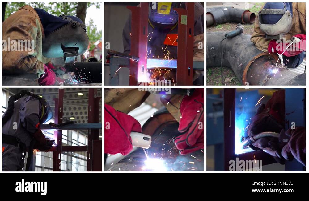 Welding - Animated Conceptual Video Wall On White Background Stock ...