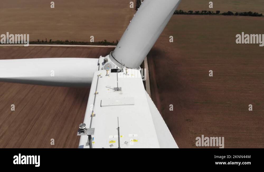 Wind turbine with propellers and equipment on upper ground Stock Video ...