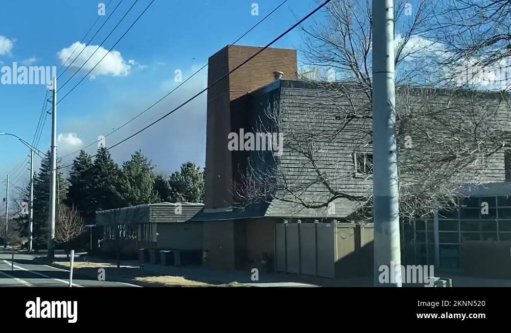 Heavy Smoke From Wildfire Above Evacuated Buildings in Superior and ...