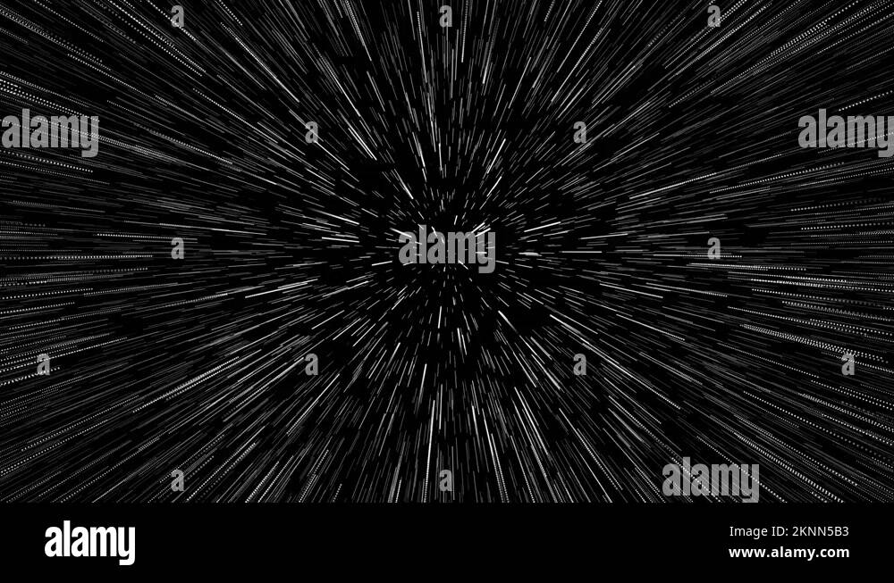 4K Comic Hyper Jump Speed lines Star field in Black Background Loop ...