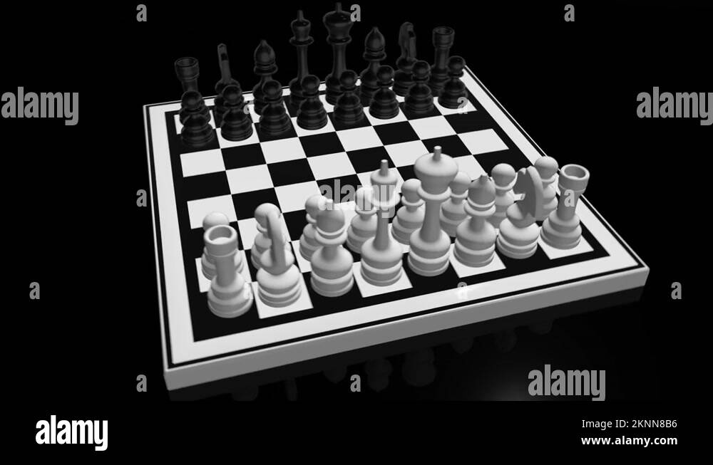 Chessboard Rotates Looped Animation With the Chess Pieces Standing on ...