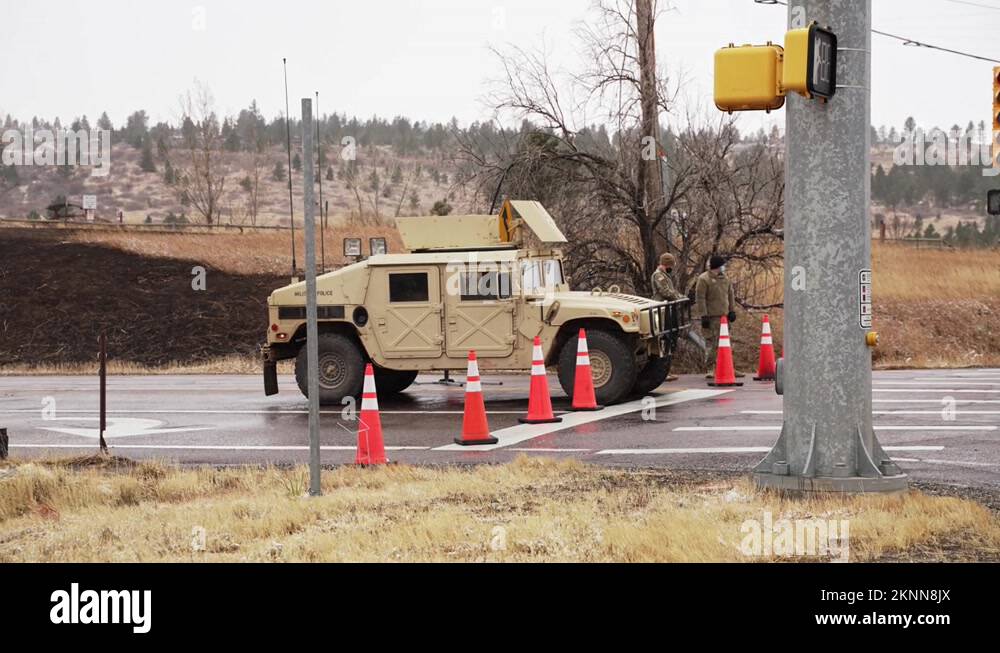 Military Humvee Road Block At Highway Intersection in Superior Colorado ...