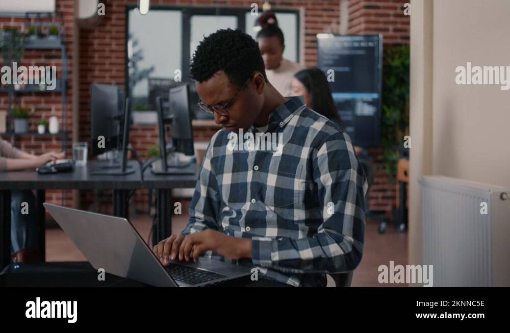 Portrait african american programer sitting Stock Videos & Footage - HD ...