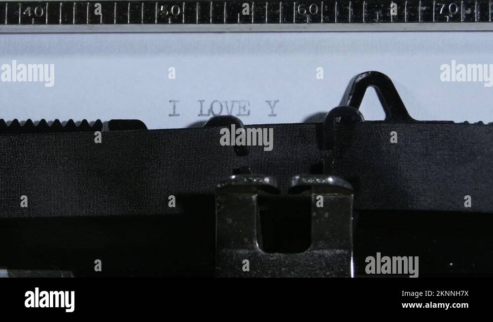 Typing the expression I love you with an old manual typewriter Stock ...