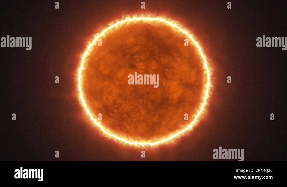 3d animation of the sun, solar bursts on a star, plasma movement on the ...
