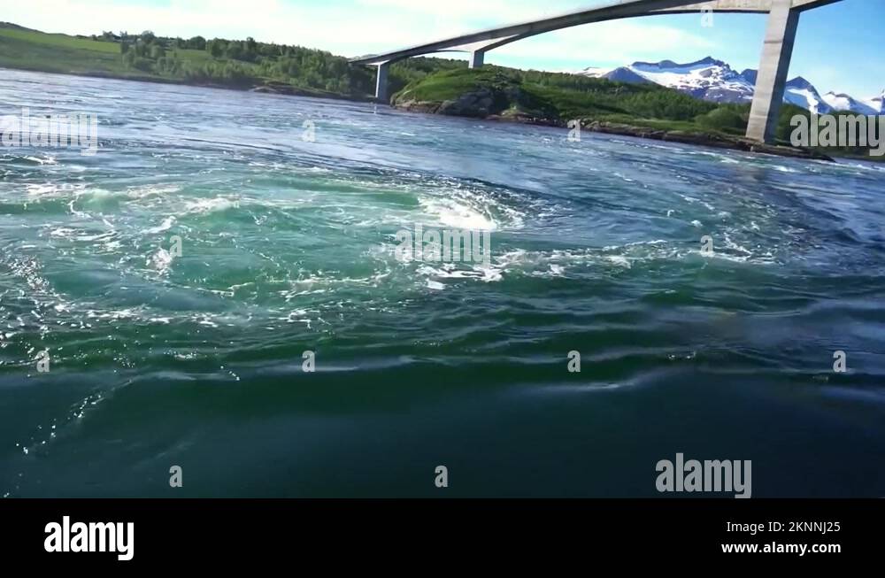 Whirlpools of the maelstrom of Saltstraumen, Nordland, Norway Stock ...