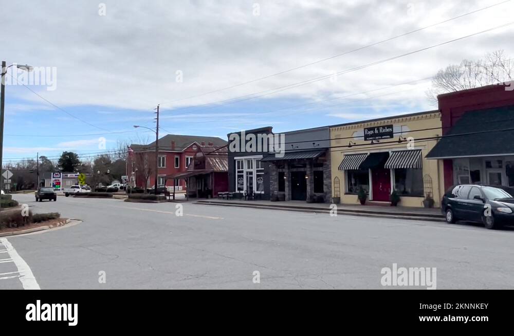 mall town USA Vintage old historic downtown area rural Georgia rural ...