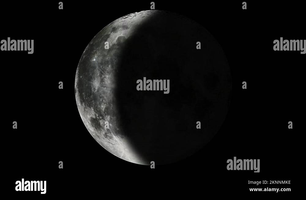Continuous animation loop of all moon phases on a black background ...