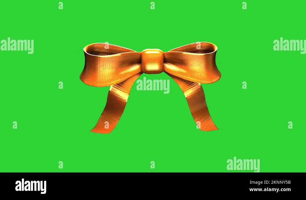 Yellow bow animated cartoon icon on Green screen background Stock Video ...