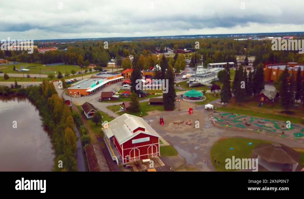 4K Drone Video of Tanana Valley Railroad Museum at Pioneer Park in ...