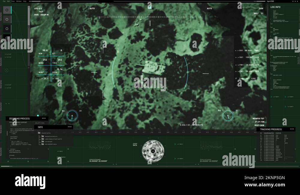 Modern army weapon search technology has detected the enemy tank in a ...