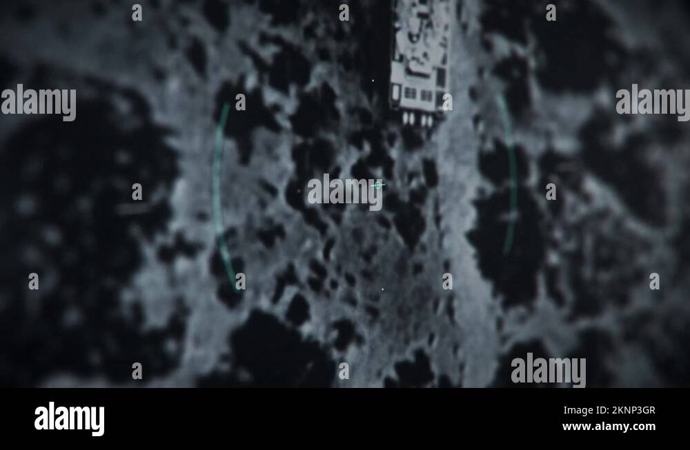 Missile Interface In Modern Military Helicopter Targets Enemy Tank ...