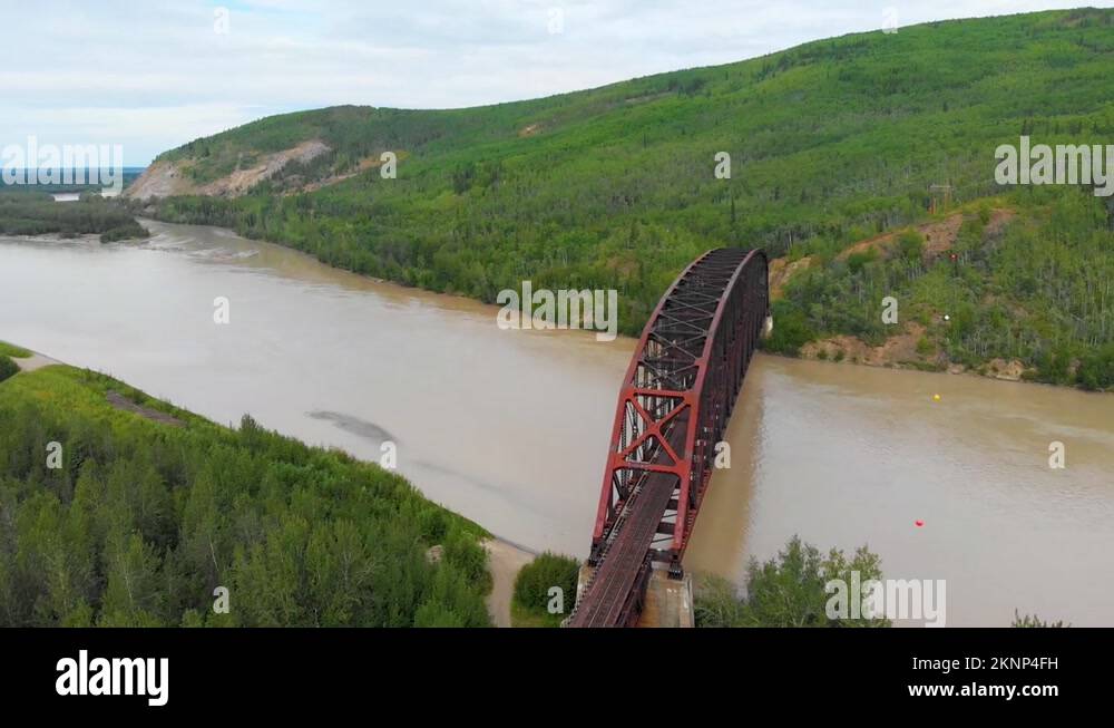 4K Drone Video of Mears Memorial Steel Truss Train Bridge over the ...