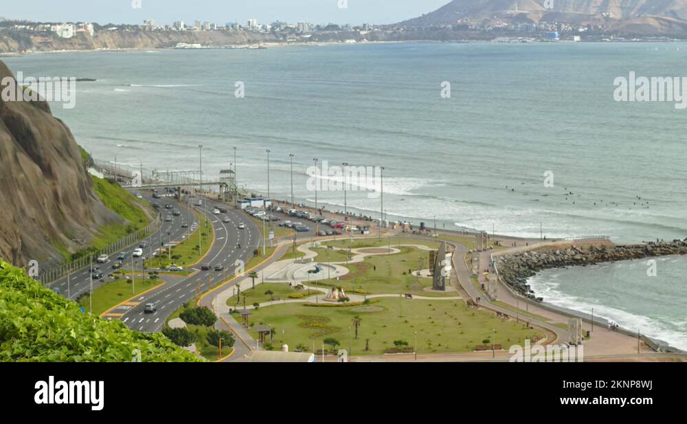 Malecon miraflores Costa verde and ocean 2, Lima, Peru 4k - Timelapse ...