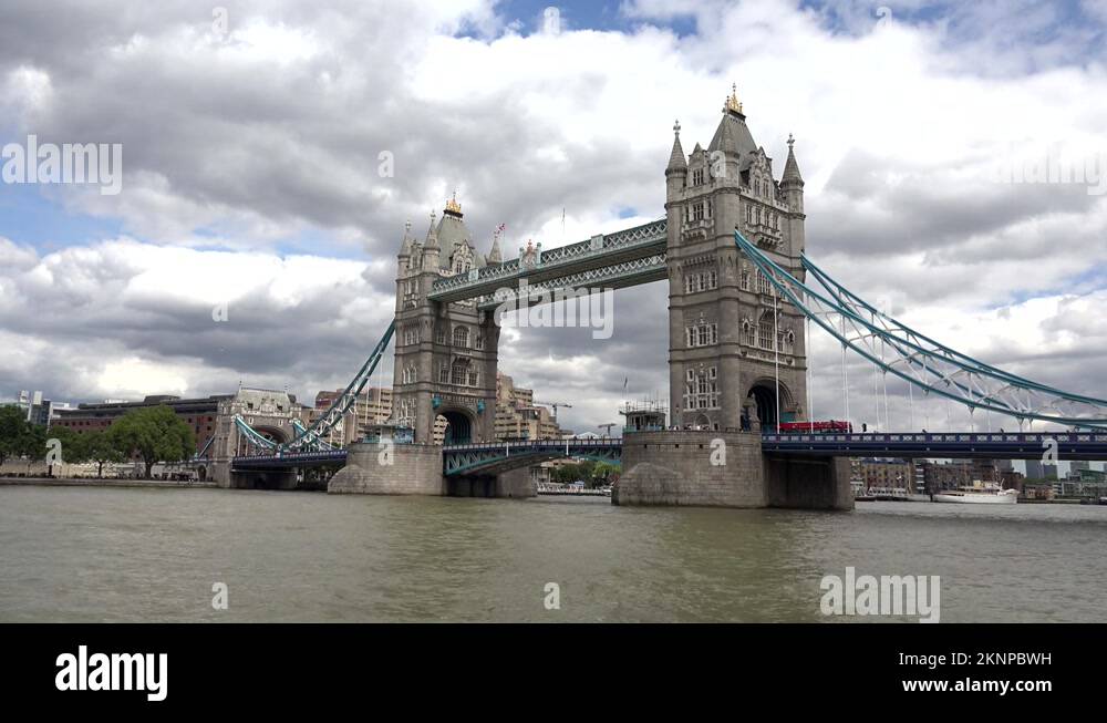 London Tower Bridge, Red Busses Traffic, Thames River Ship, Boats ...