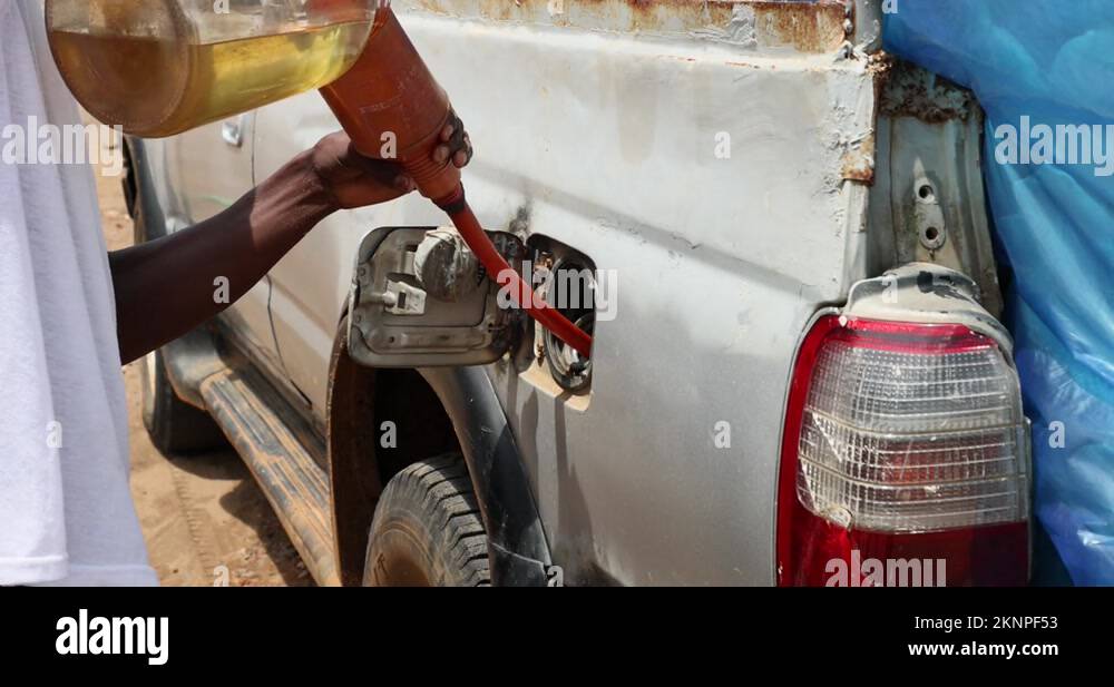 Gas station fuel glass jars truck fill Monrovia Liberia 4K Stock Video ...