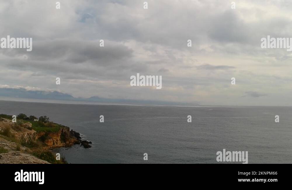 Overview of the sea from the rooftop of an ancient medieval fort on a ...