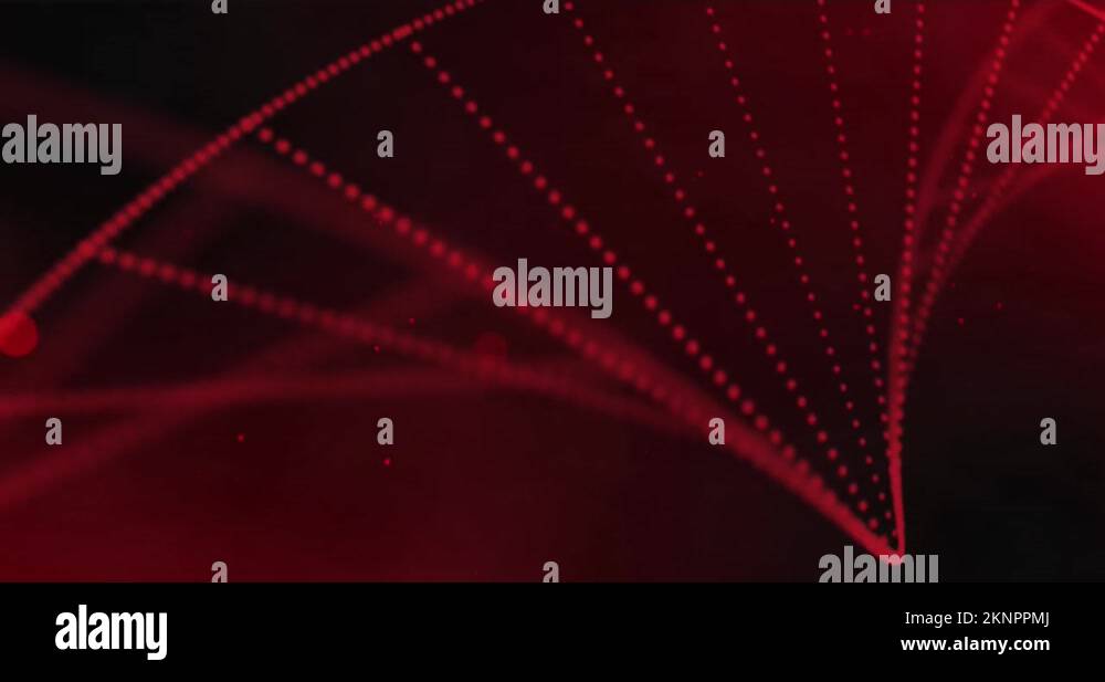 Animation of red strand spinning with red spots on light on black ...