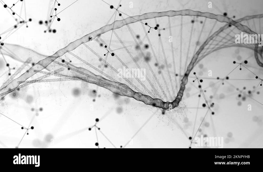 Dna background with gene helix and genome spiral chain on the white ...