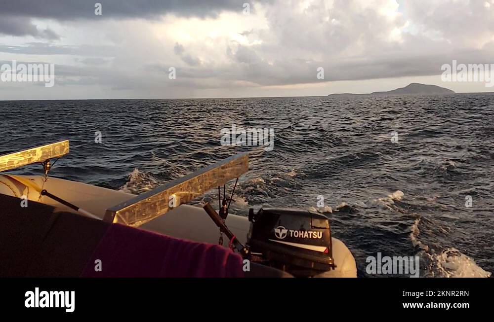 The stern of a sailing catamaran while moving on the sea Stock Video ...