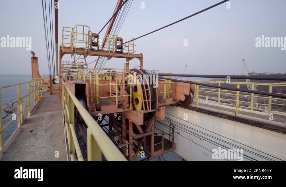 Trolley Of An Overhead Gantry Crane At Work At The Port In Mumbai ...