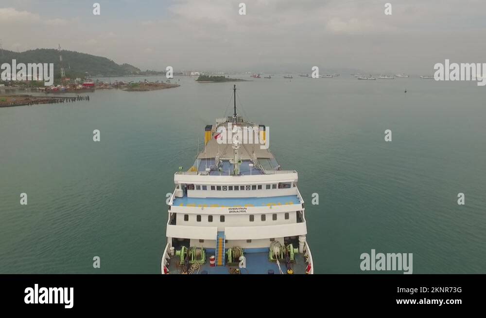 Areial view : Passenger ship port of merak,indonesia (12 Stock Video ...