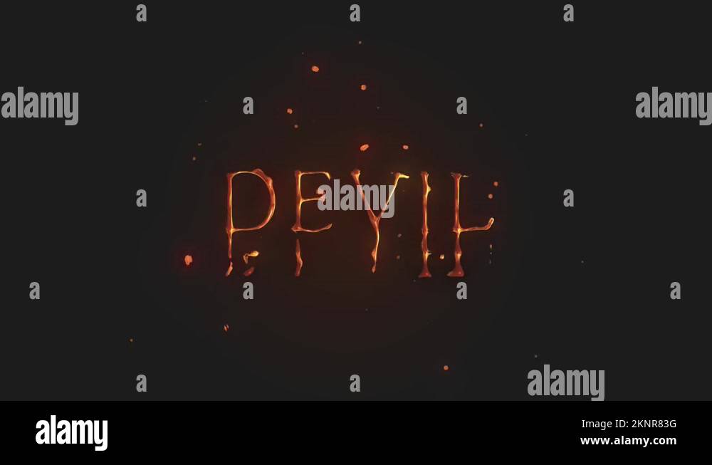 Word Devil is made of fire font. Hell hot text animation on black ...