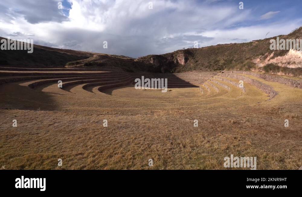 Circular Inca Terraces at the archaeological site of Moray in the ...