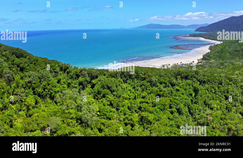 Daintree rainforest and Myall beach. Ocean coast of north Queensland ...