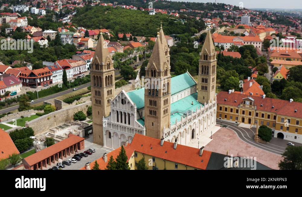 Medieval Architecture Of Pecs Cathedral In The Downtown Of Pecs In ...